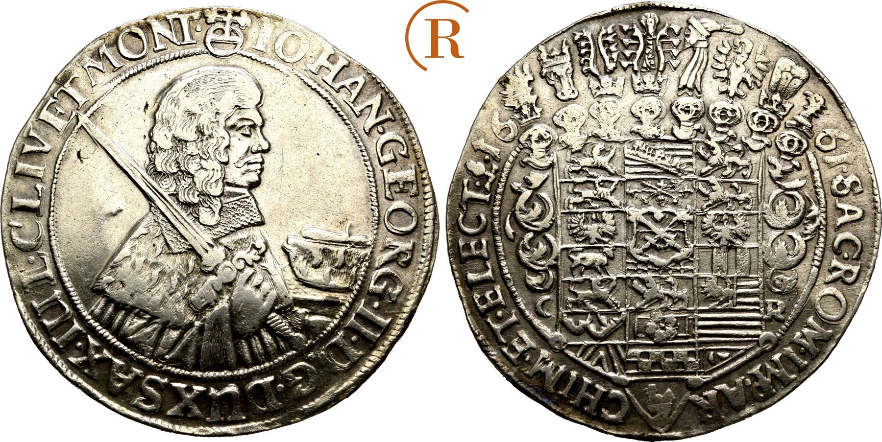 Sachsen: Taler Dresden, Erbländischer Taler 1661 CR Johann Georg II ...