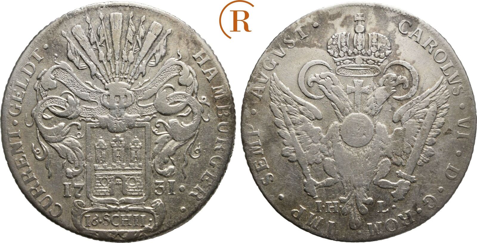 Hamburg Stadt: 16 Schilling 1731 IHL ss | MA-Shops