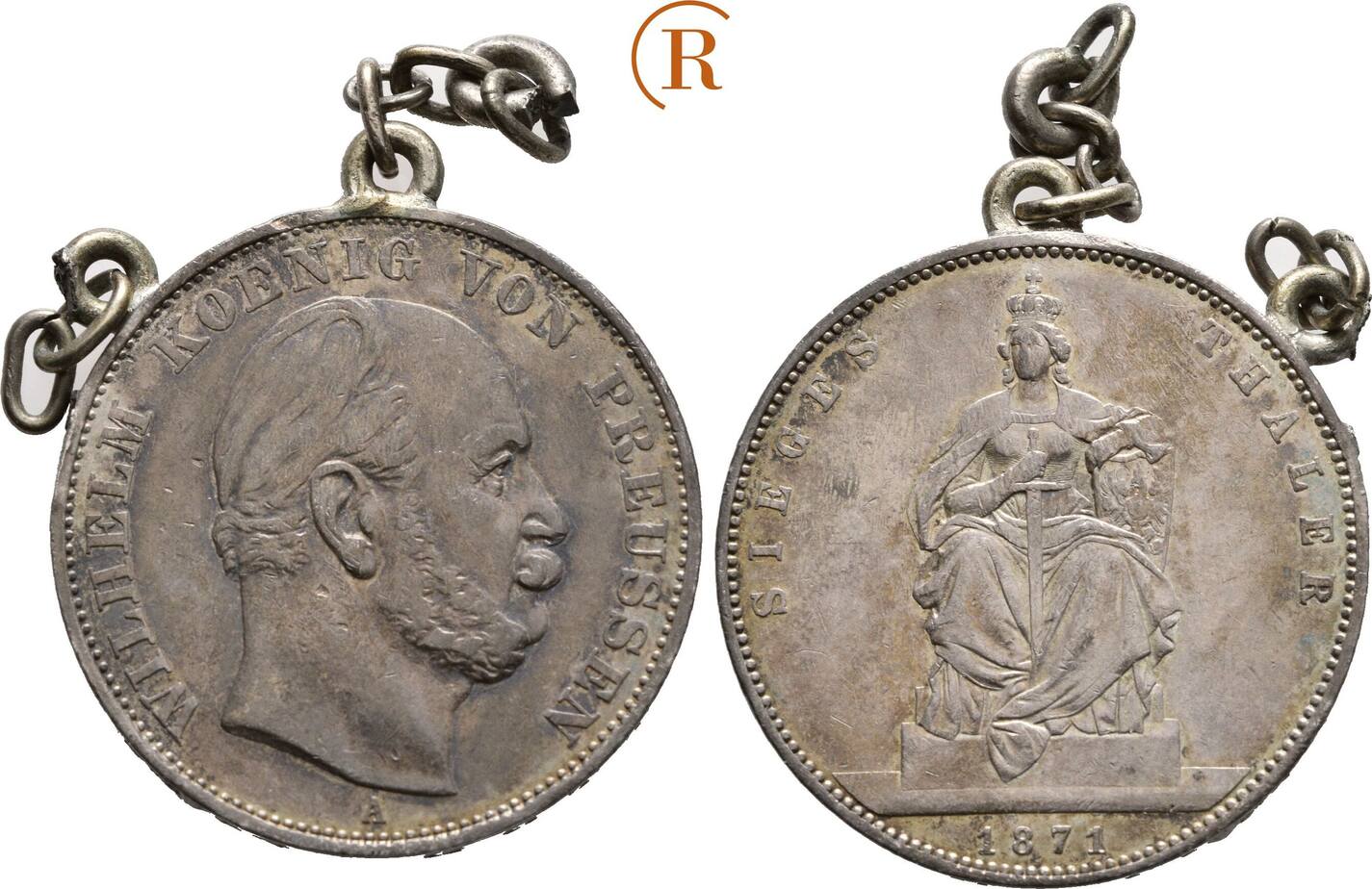 Preussen: Siegestaler 1871 Wilhelm I, 1861-1888: ss 2 x Henkel | MA-Shops