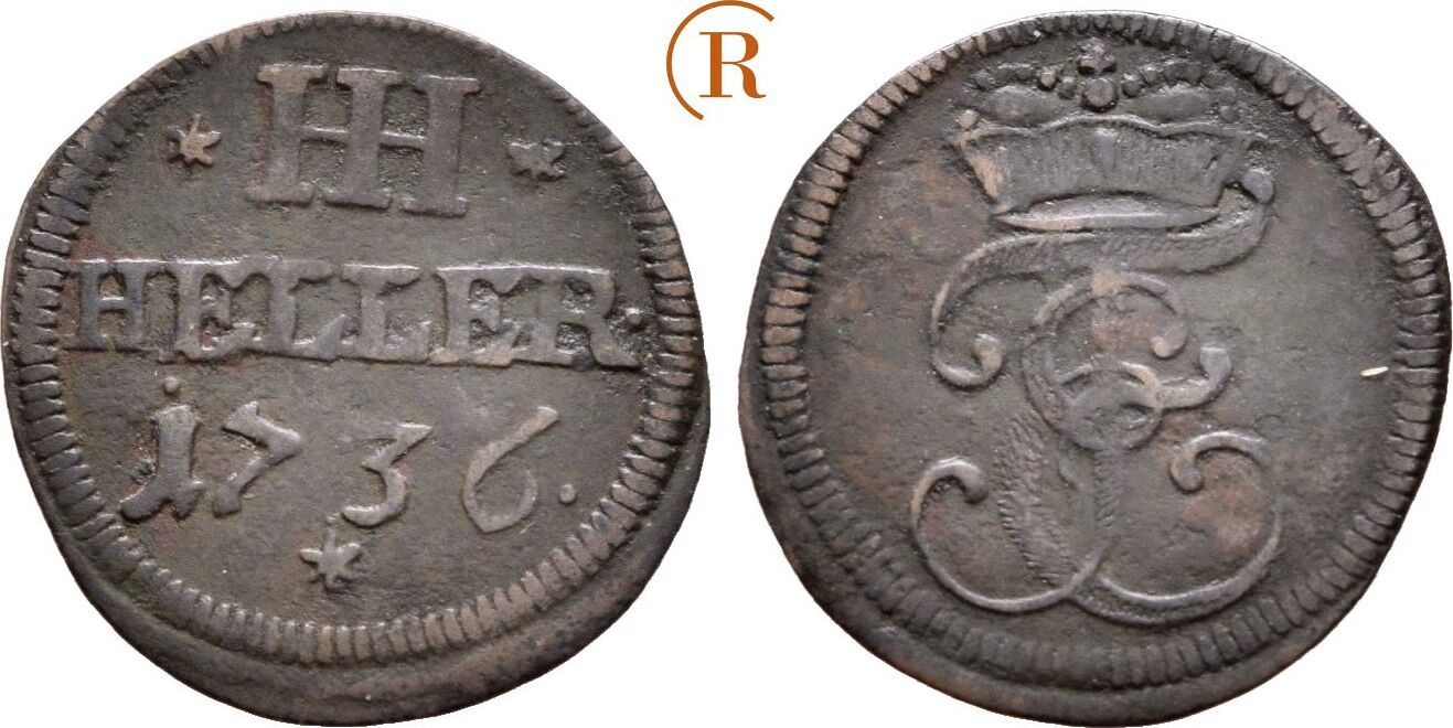 Sachsen Hildburghausen: 1 Heller 1736 Ernst Friedrich II, 1724-1745: ss | MA-Shops