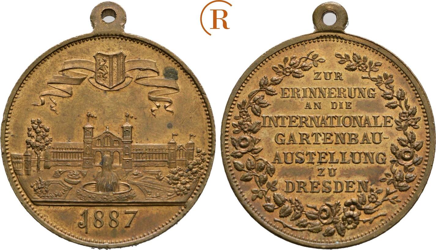 Dresden Stadt: Bronzemedaille Gartenbau Ausstellung 1887 vz+ | MA-Shops