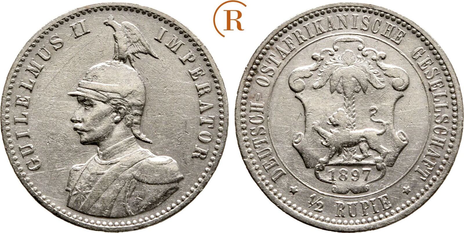 Deutsch Ostafrika: 1/2 Rupie 1897 ss leichte Kratzer | MA-Shops