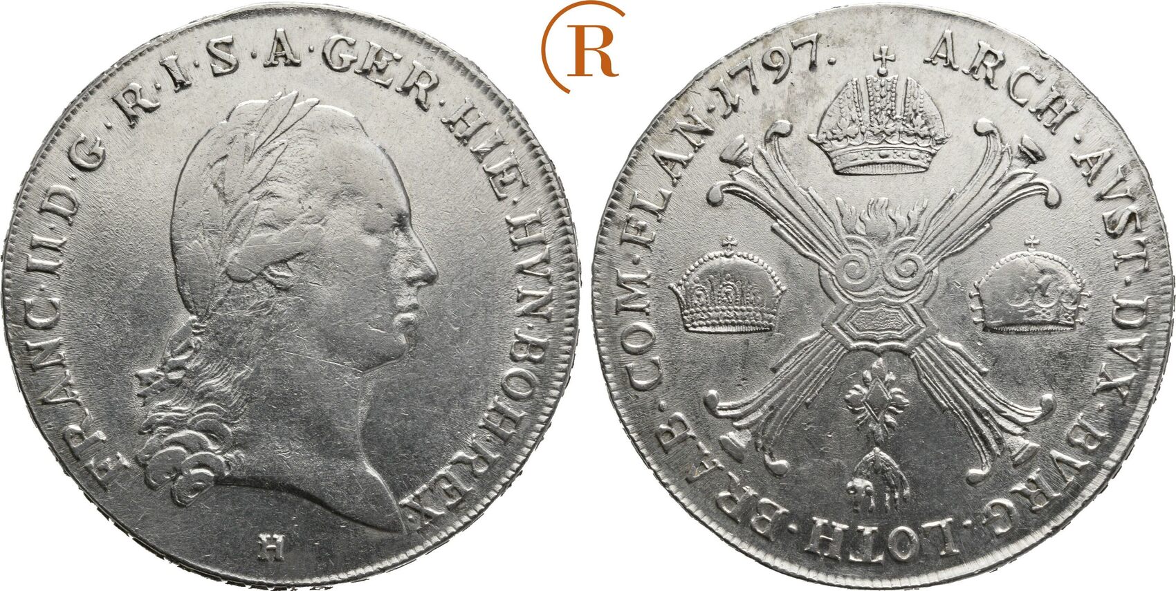 Habsburg: Kronentaler Günzburg 1797 H Franz II, 1792-1835: ss+ / f.vz | MA-Shops