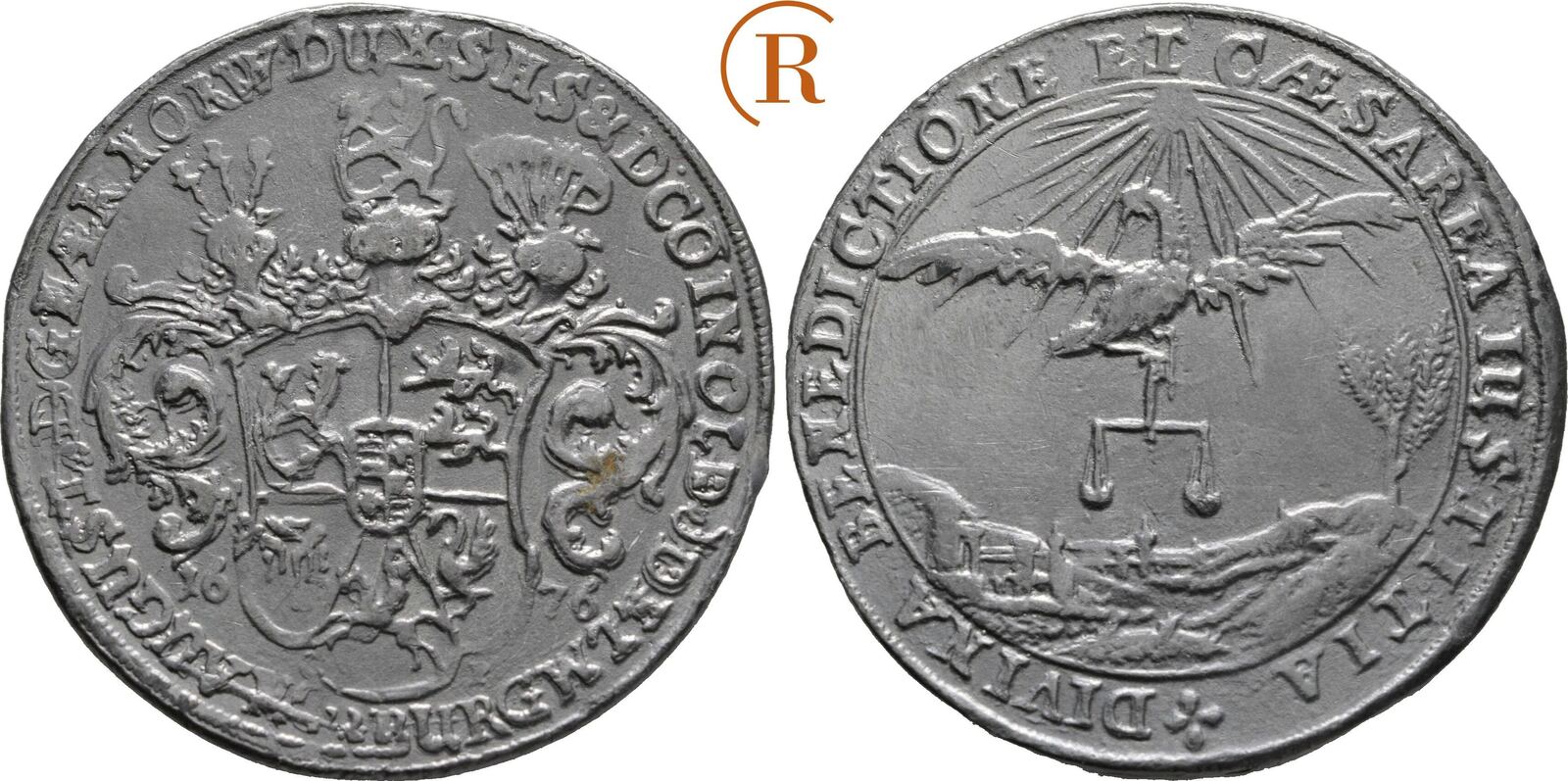 Schleswig Holstein Norburg Plön: Taler Magdeburg als alter Zinnguß 1676 ...
