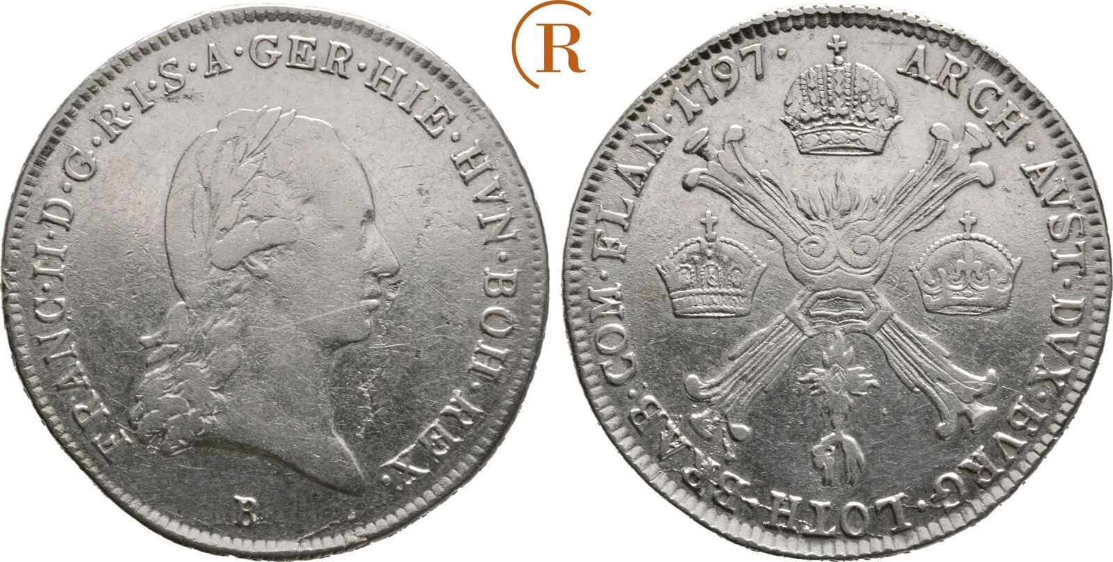 Habsburg: 1/4 Kronentaler Kremnitz 1797 B Franz II, 1792-1835: ss Schrötlingsfehler | MA-Shops