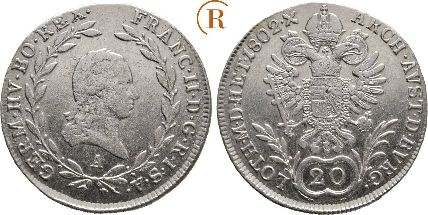 Habsburg: 20 Kreuzer Wien 1802 A Franz II, 1792-1835: ss | MA-Shops