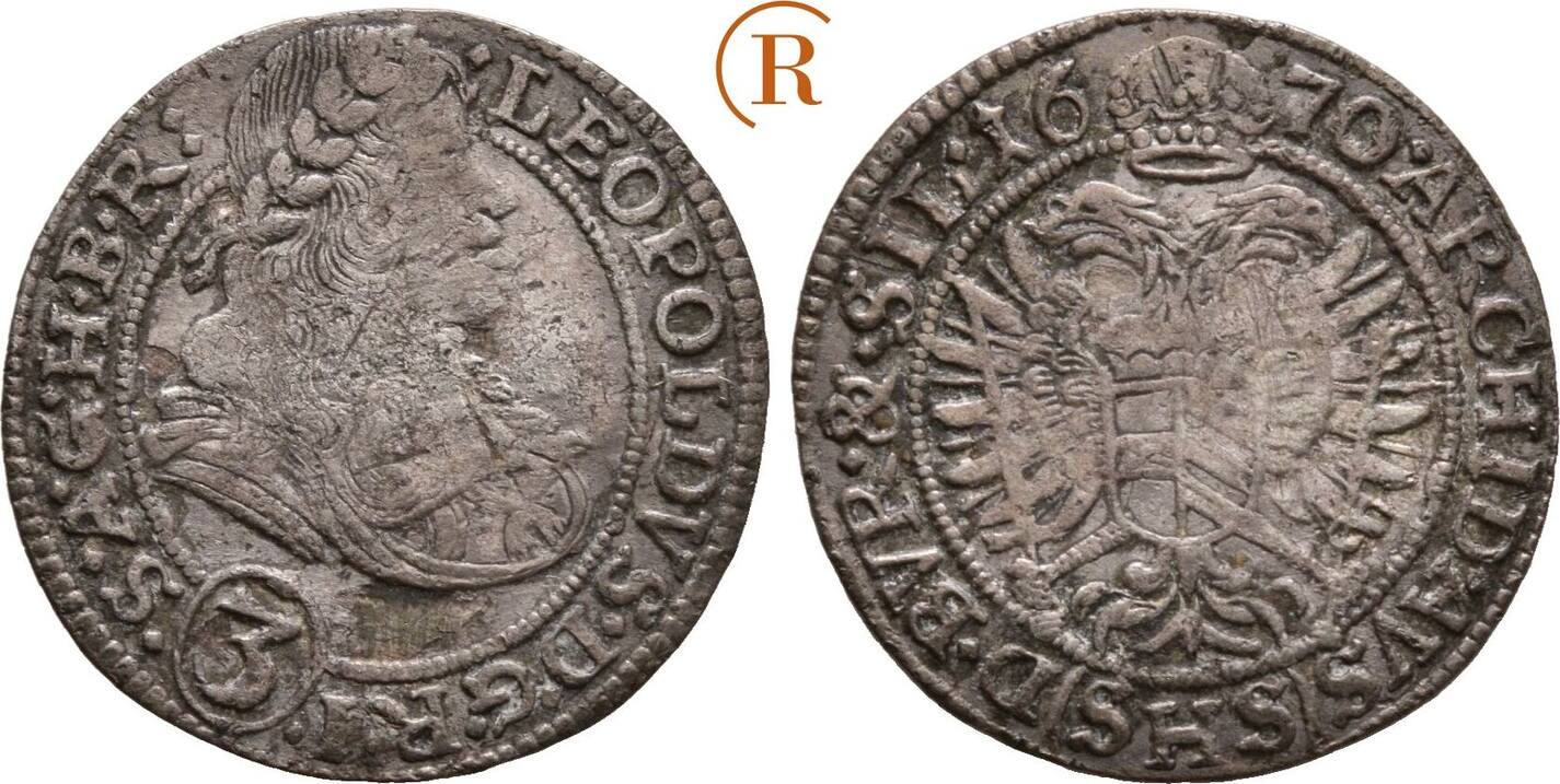 Habsburg: 3 Kreuzer Breslau 1670 SHS Leopold I, 1657-1705: ss | MA-Shops