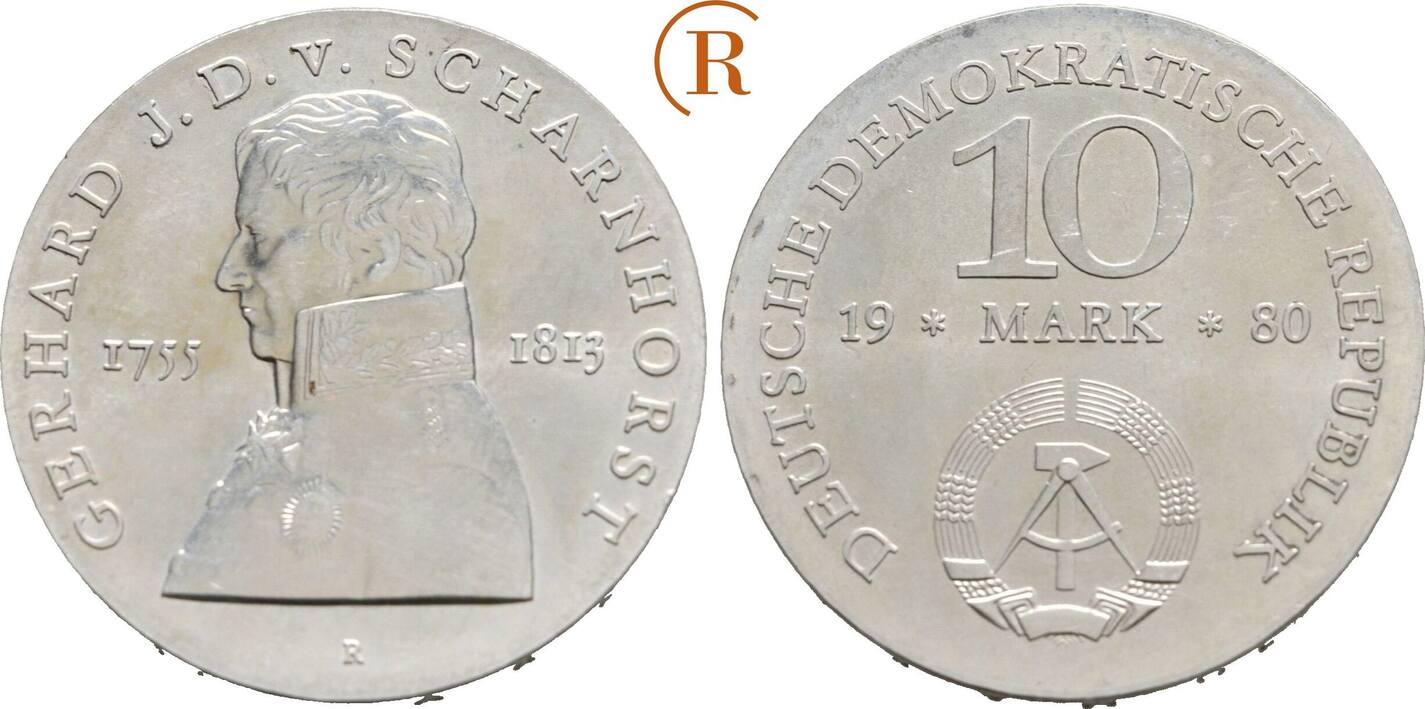 DDR: 10 Mark Gerhard von Scharnhorst 1980 Stempelglanz | MA-Shops