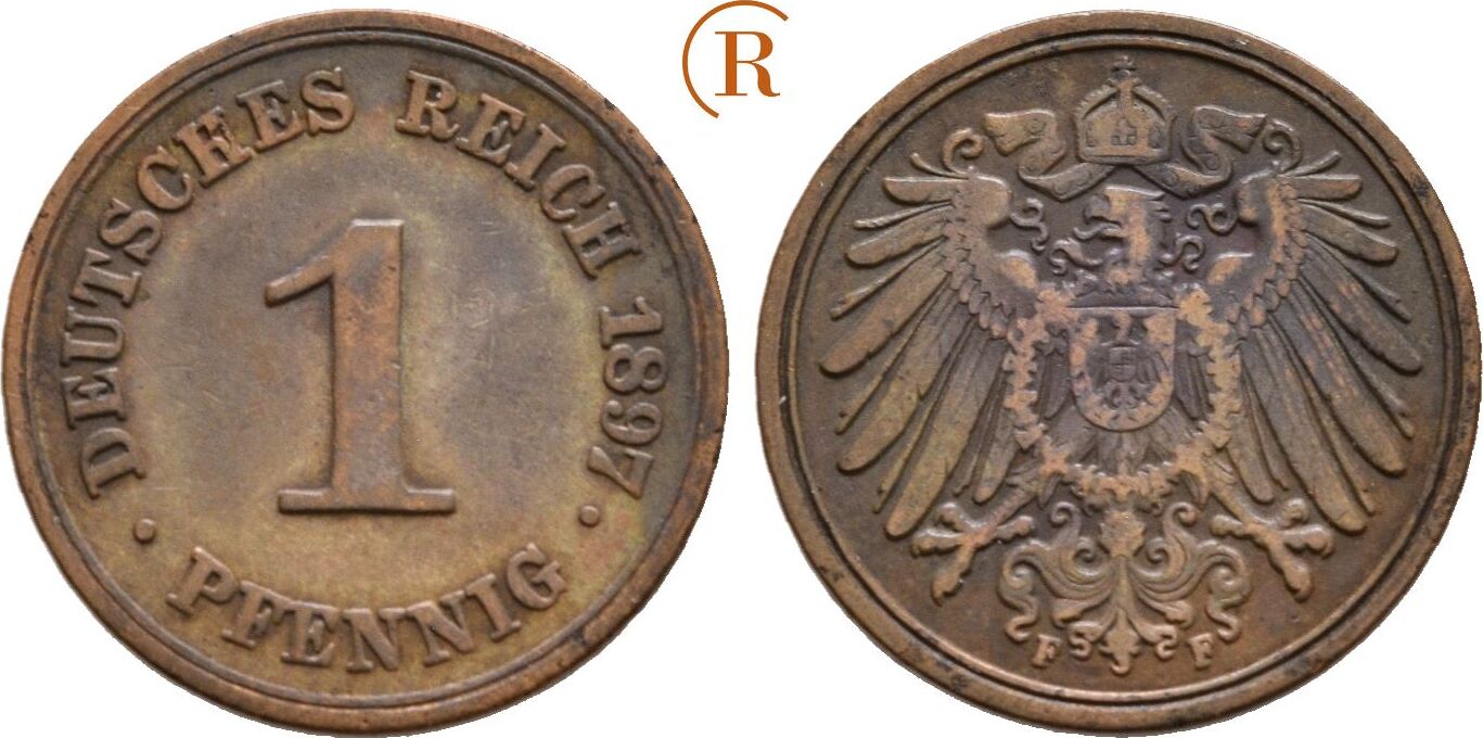 Kaiserreich: 1 Pfennig 1897 F ss | MA-Shops