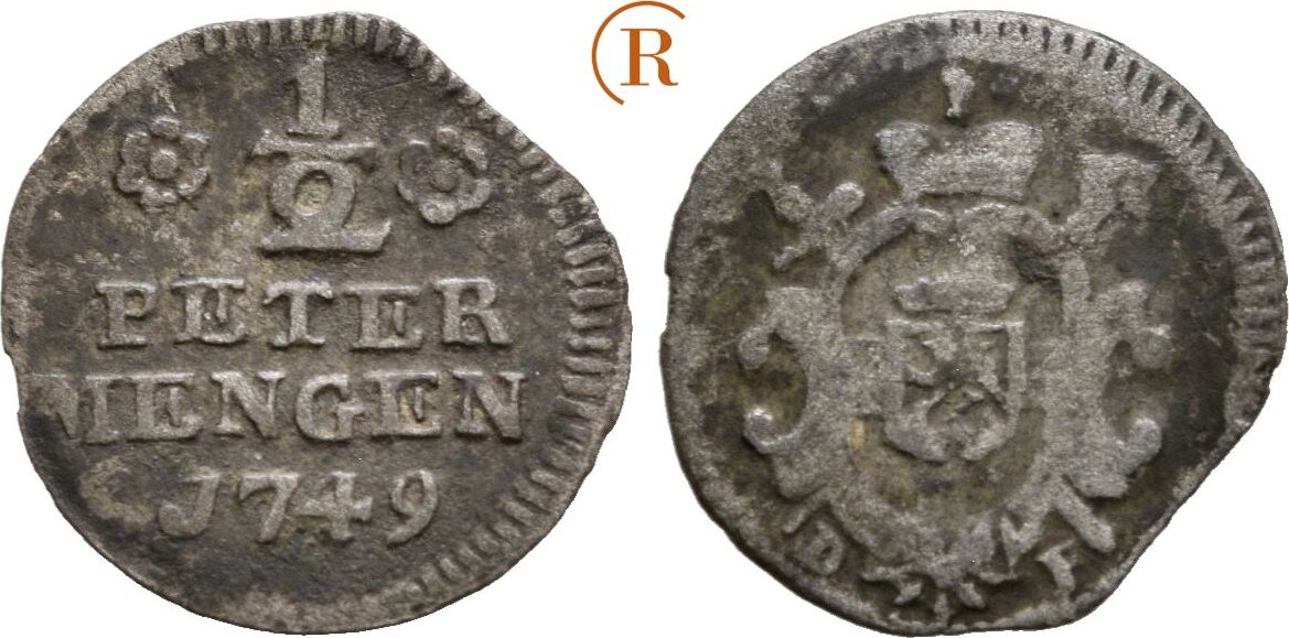 Trier Erzbistum: 1/2 Petermenger Koblenz 1749 Franz Georg von Schönborn, 1729-1756: ss/s | MA-Shops