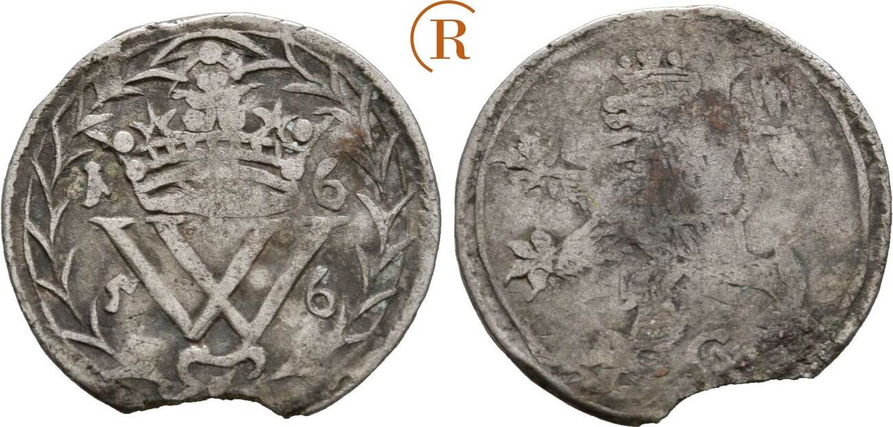 Hessen Kassel: 1 Albus 1656 Wilhelm VI, 1637-1663: ss/s Randfehler | MA ...