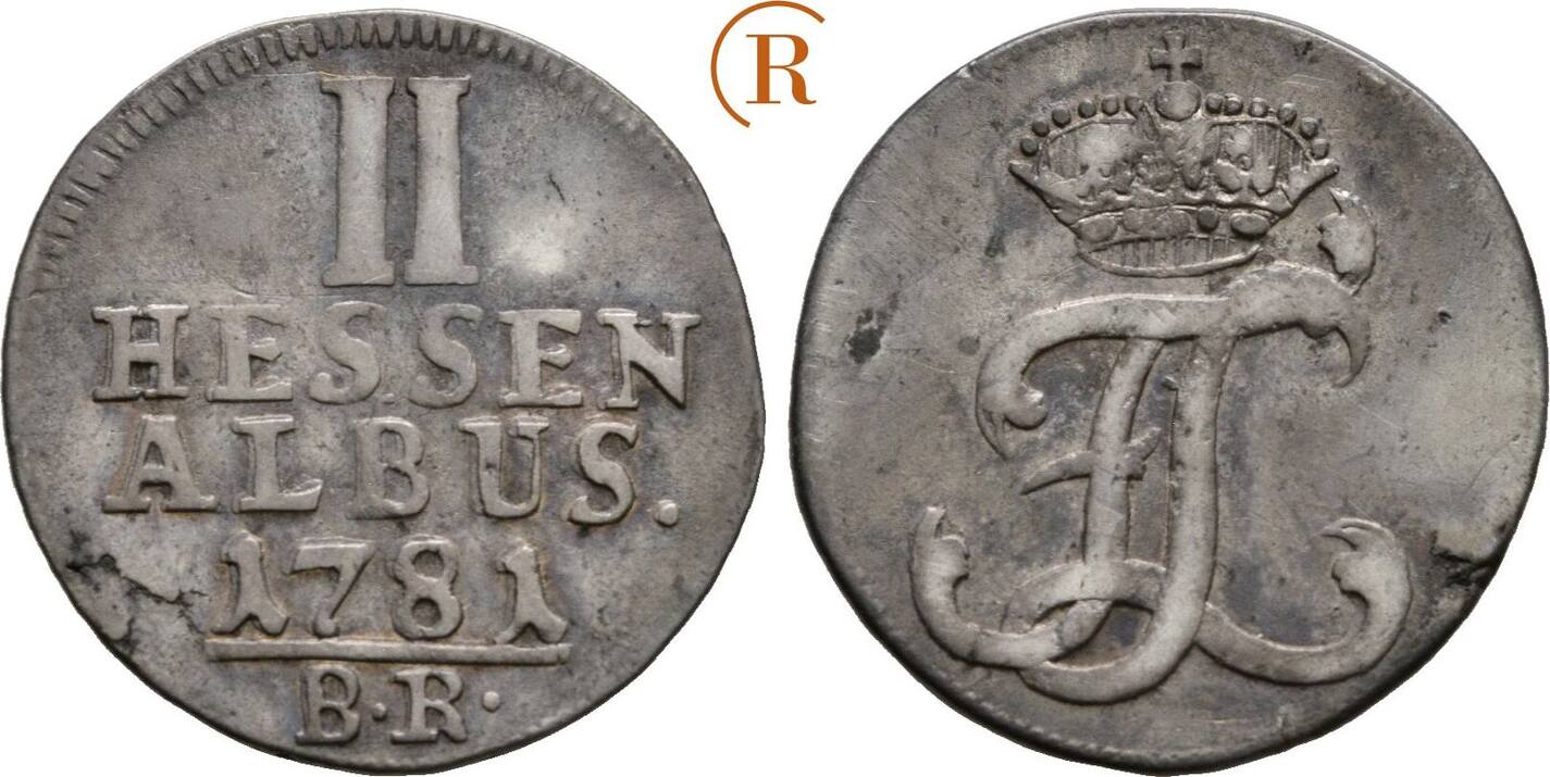 Hessen Kassel: 2 Albus 1781 BR Friedrich II, 1760-1785: ss kleiner ...