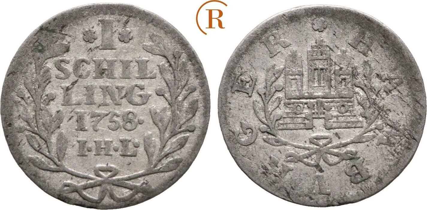Hamburg: 1 Schilling 1728 IHL ss | MA-Shops