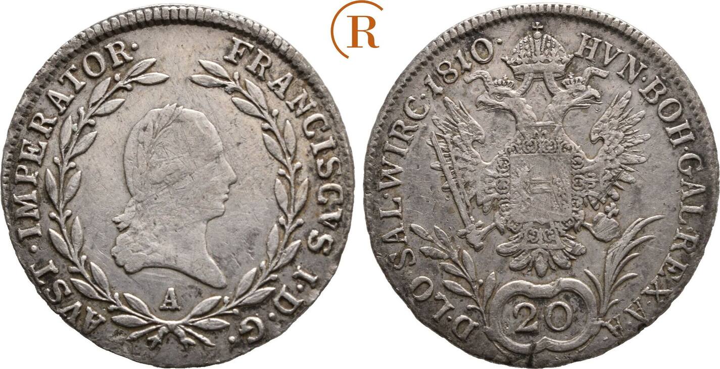 Habsburg: 20 Kreuzer Wien 1810 A Franz II, 1792-1835: ss | MA-Shops