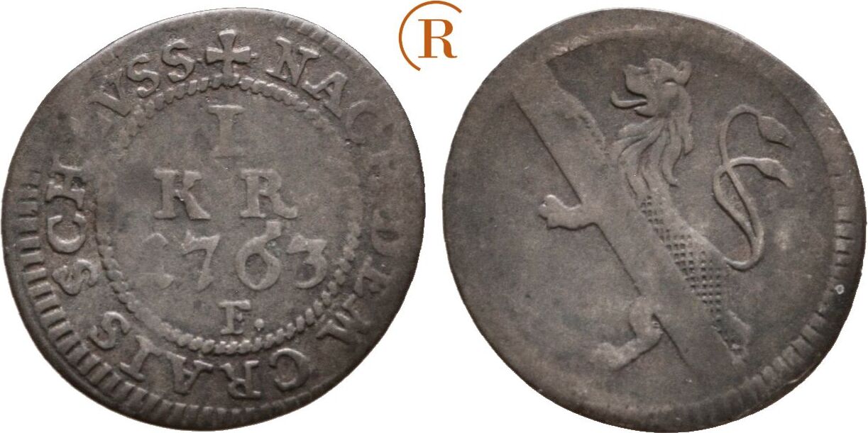Bamberg Bistum: 1 Kreuzer 1763 F Adam Friedrich von Seinsheim, 1755 ...