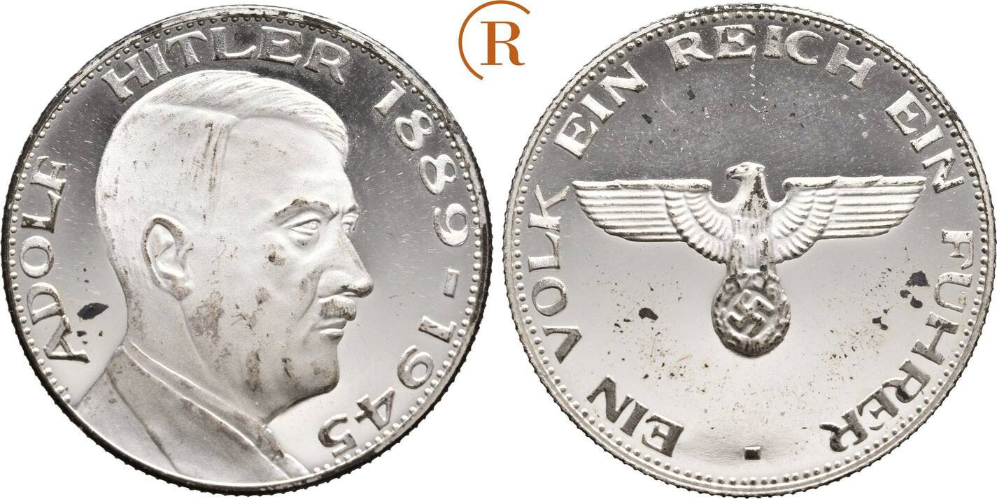Drittes Reich: Versilberte Bronzemedaille auf Adolf Hitler o.J. fast ...