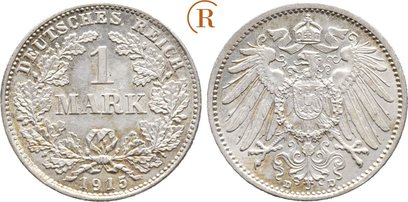 Kaiserreich: 1 Mark 1915 D vz | MA-Shops