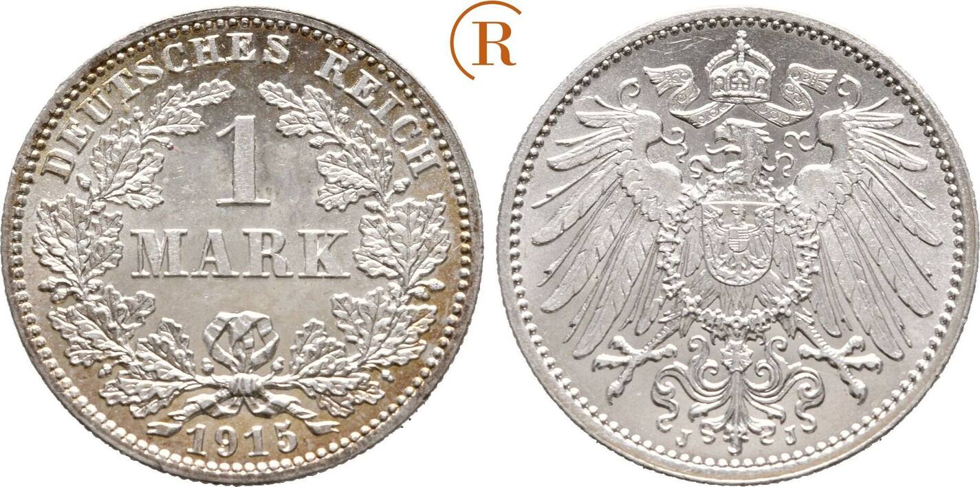 Kaiserreich: 1 Mark 1915 J Stempelglanz | MA-Shops