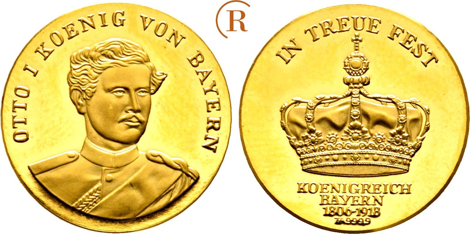 Bayern: Goldmedaille ( Feingold aus 999 Gold ) o.J. Otto I, 1832-1862 ...