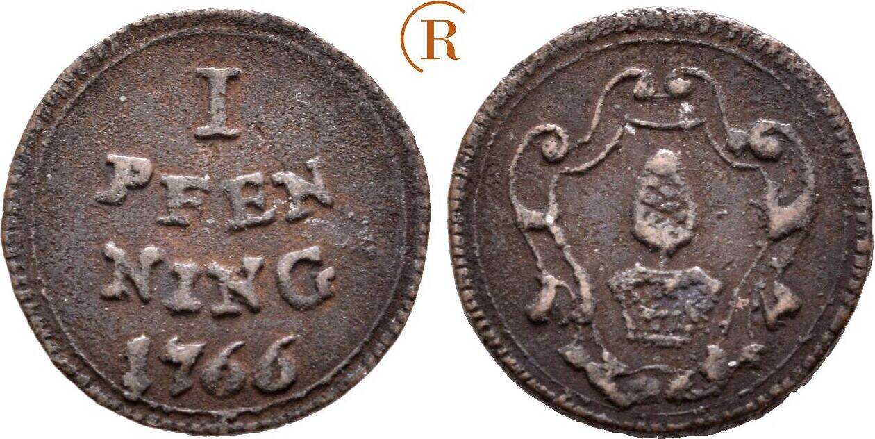 Augsburg Stadt: 1 Pfennig 1766 ss | MA-Shops