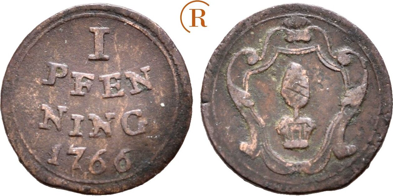 Augsburg Stadt: 1 Pfennig 1766 ss | MA-Shops