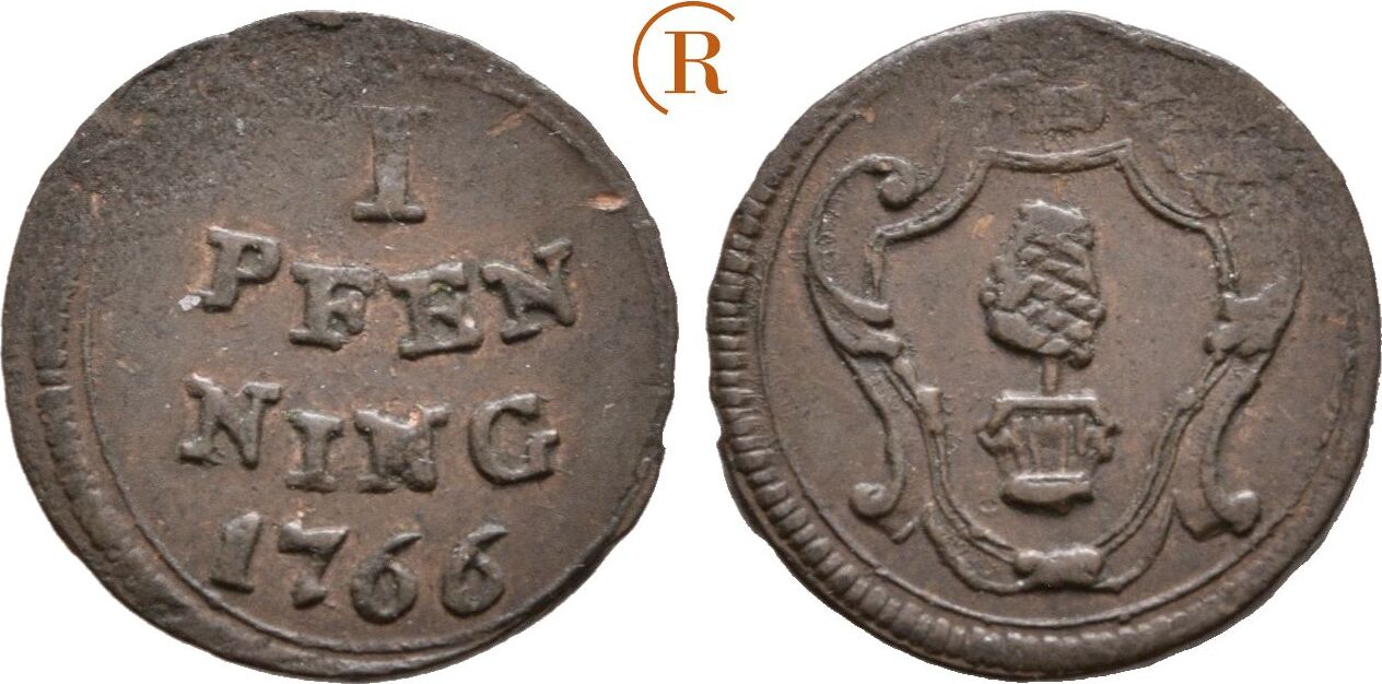 Augsburg Stadt: 1 Pfennig 1766 ss | MA-Shops