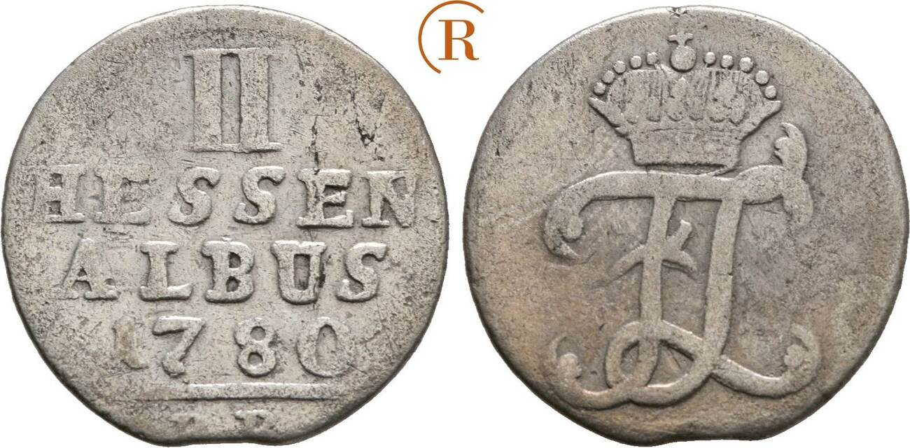 Hessen Kassel: 2 Albus 1780 BR Friedrich II, 1760-1785: ss- | MA-Shops