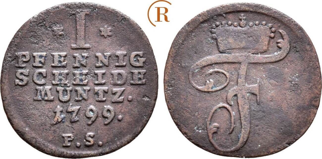 Waldeck: 1 Pfennig 1799 PS Friedrich, 1763-1812: ss | MA-Shops