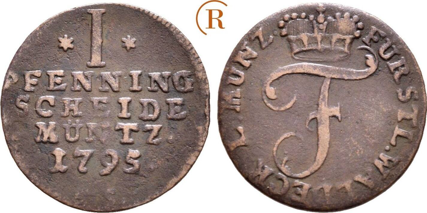 Waldeck: 1 Pfennig 1795 Karl August Friedrich, 1763-1812: ss | MA-Shops