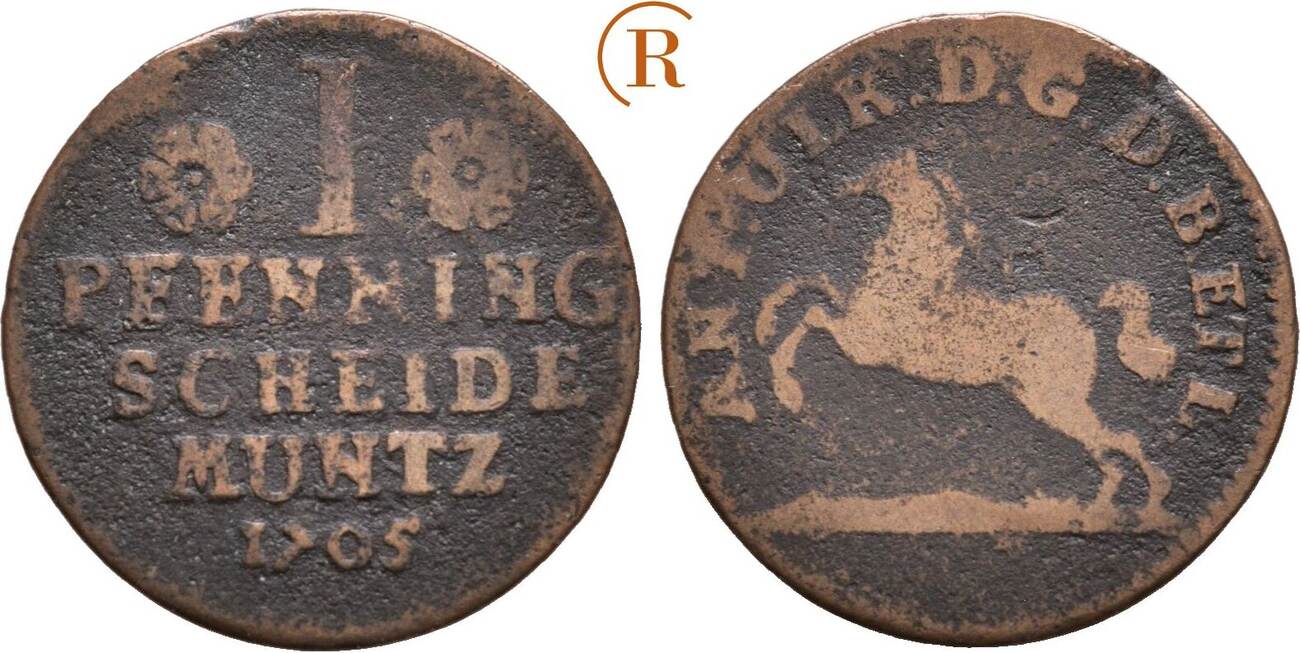 Braunschweig Wolfenbüttel: 1 Pfennig 1705 Anton Ulrich, 1704-1714: ss ...