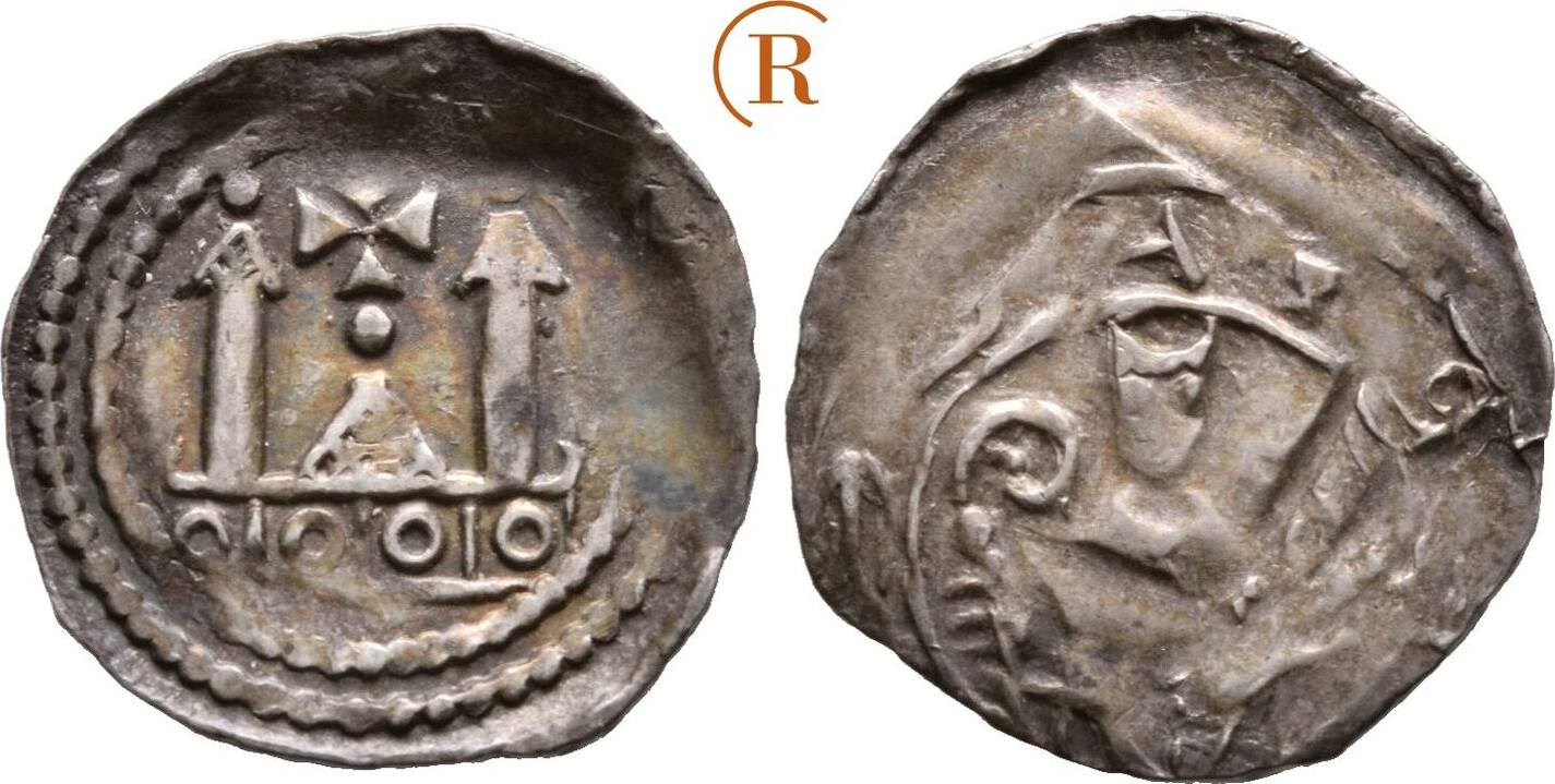 Salzburg Erzbistum: Pfennig Friesach Adalbert II. von Böhmen, 1168-1200 ...