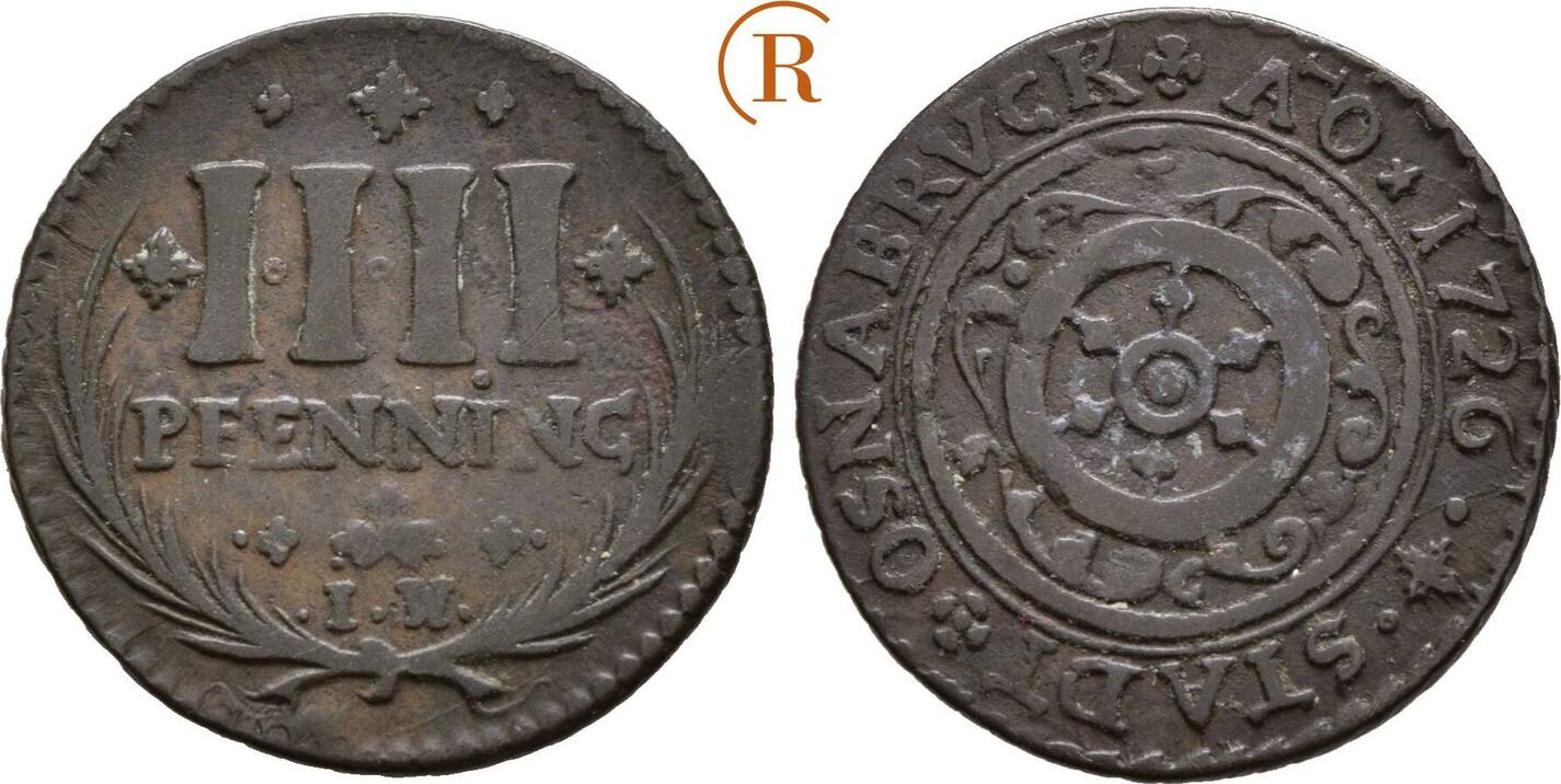 Osnabrück Stadt: 4 Pfennig 1726 ss | MA-Shops
