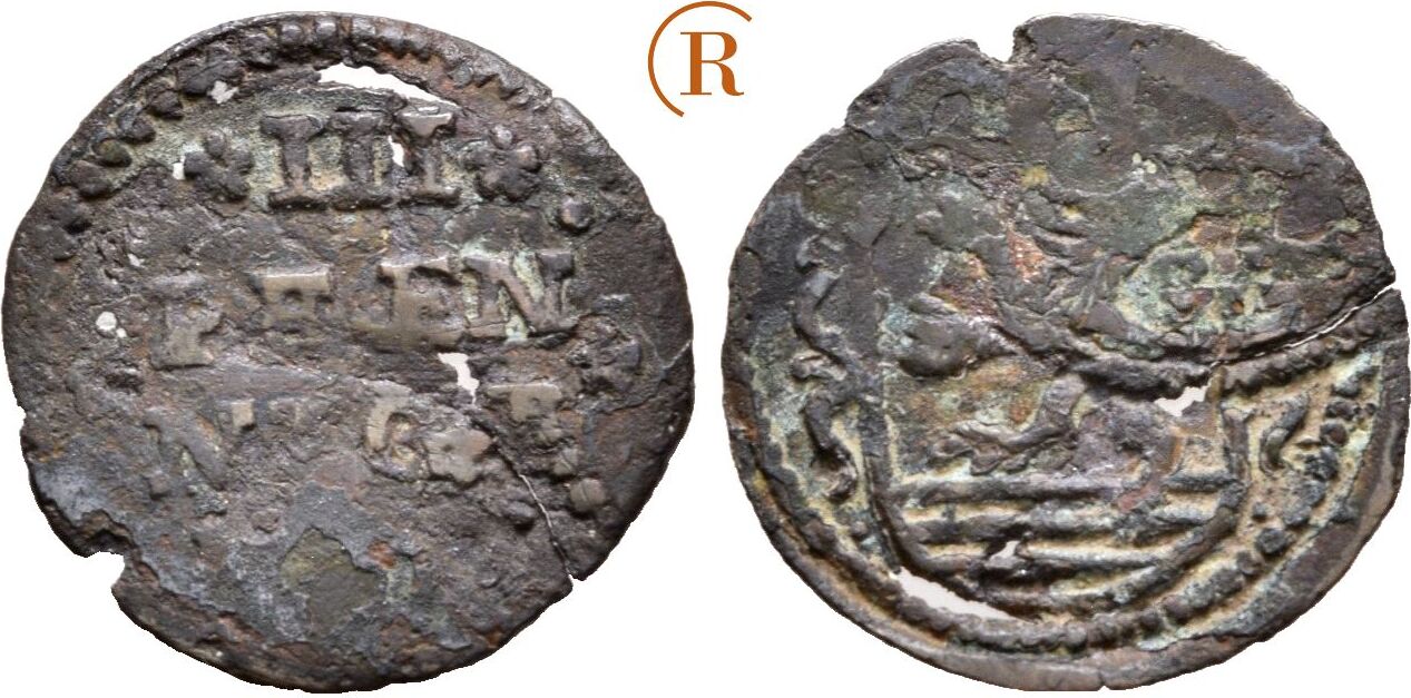 Braunschweig Wolfenbüttel: Kipper 3 Pfennig o.J. Friedrich Ulrich, 1613 ...