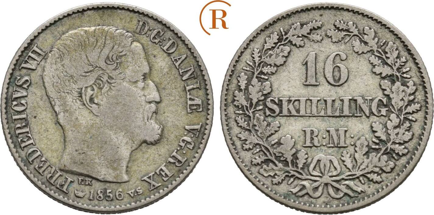 Dänemark: 16 Skilling 1856 Friedrich VII, 1848-1863: ss | MA-Shops