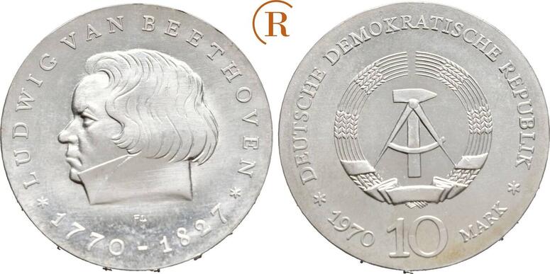 DDR: 10 Mark Ludwig van Beethoven 1970 Stempelglanz | MA-Shops