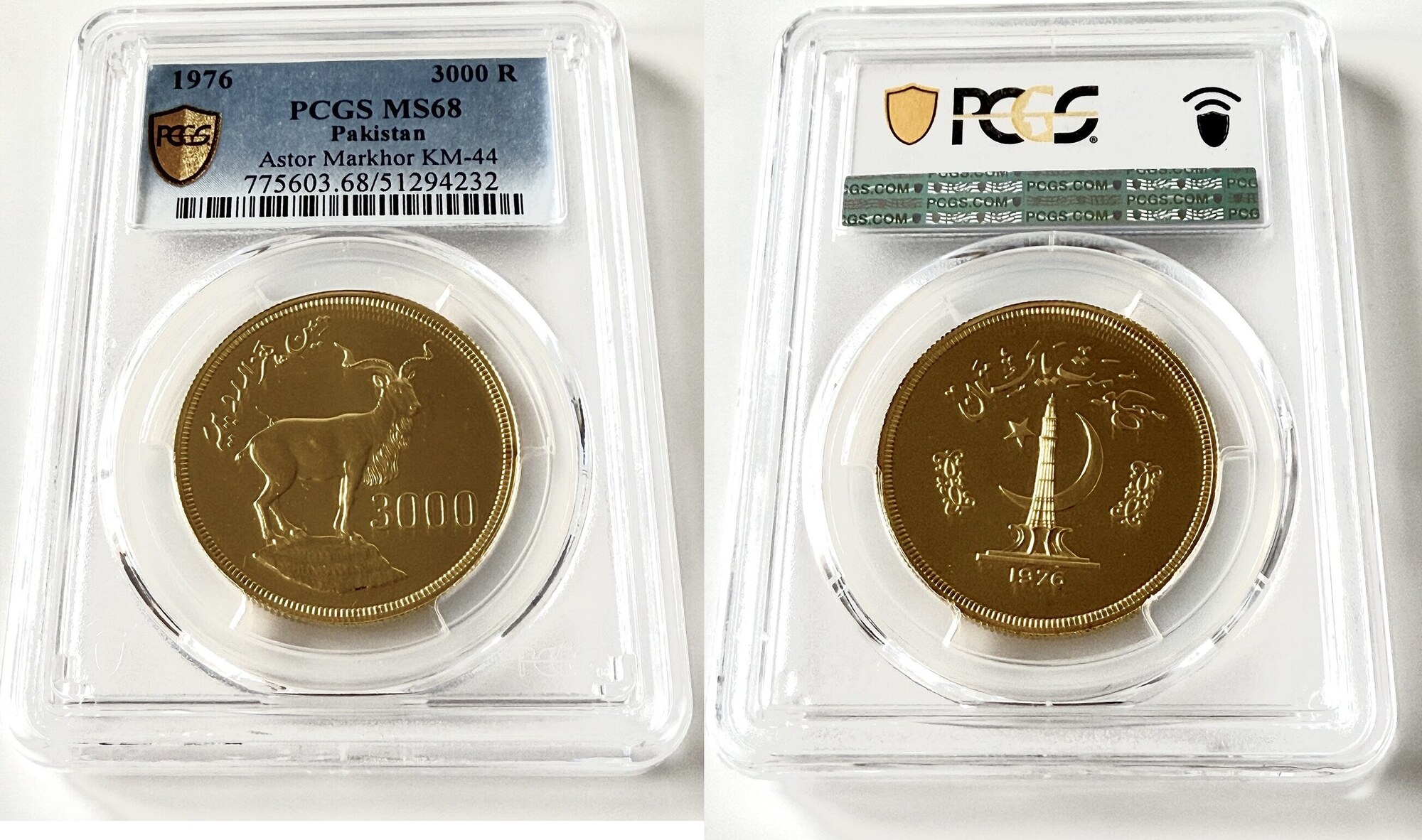 Pakistan – 1976 – 3000 Rupees – Astor Markhor MS68 | MA-Shops