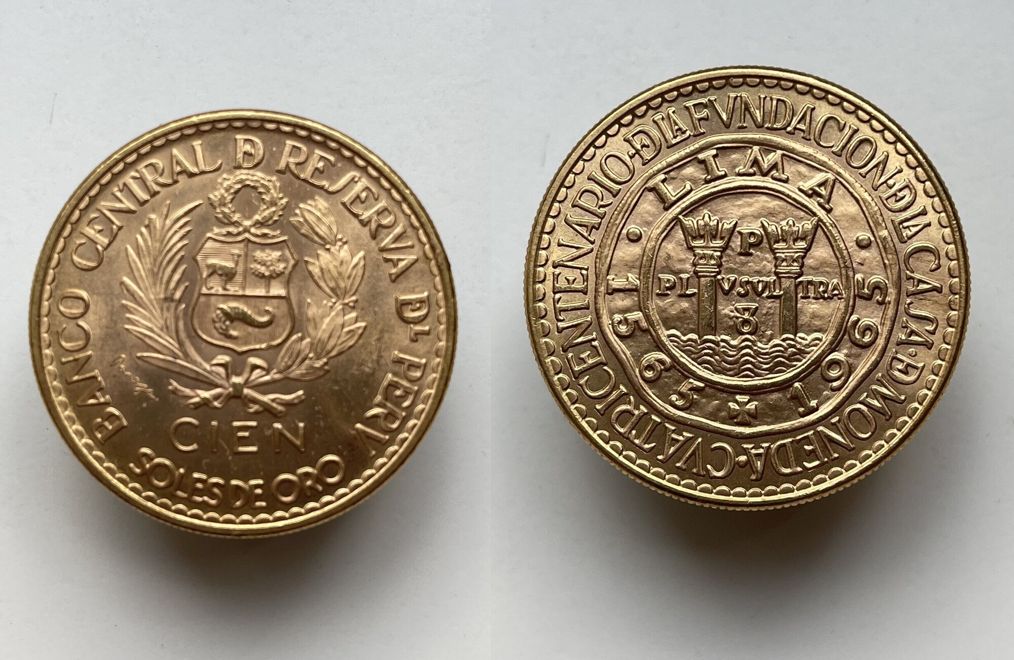 Peru 100 Soles Gold 1965 400. Jahrestag der Lima Mint | MA-Shops