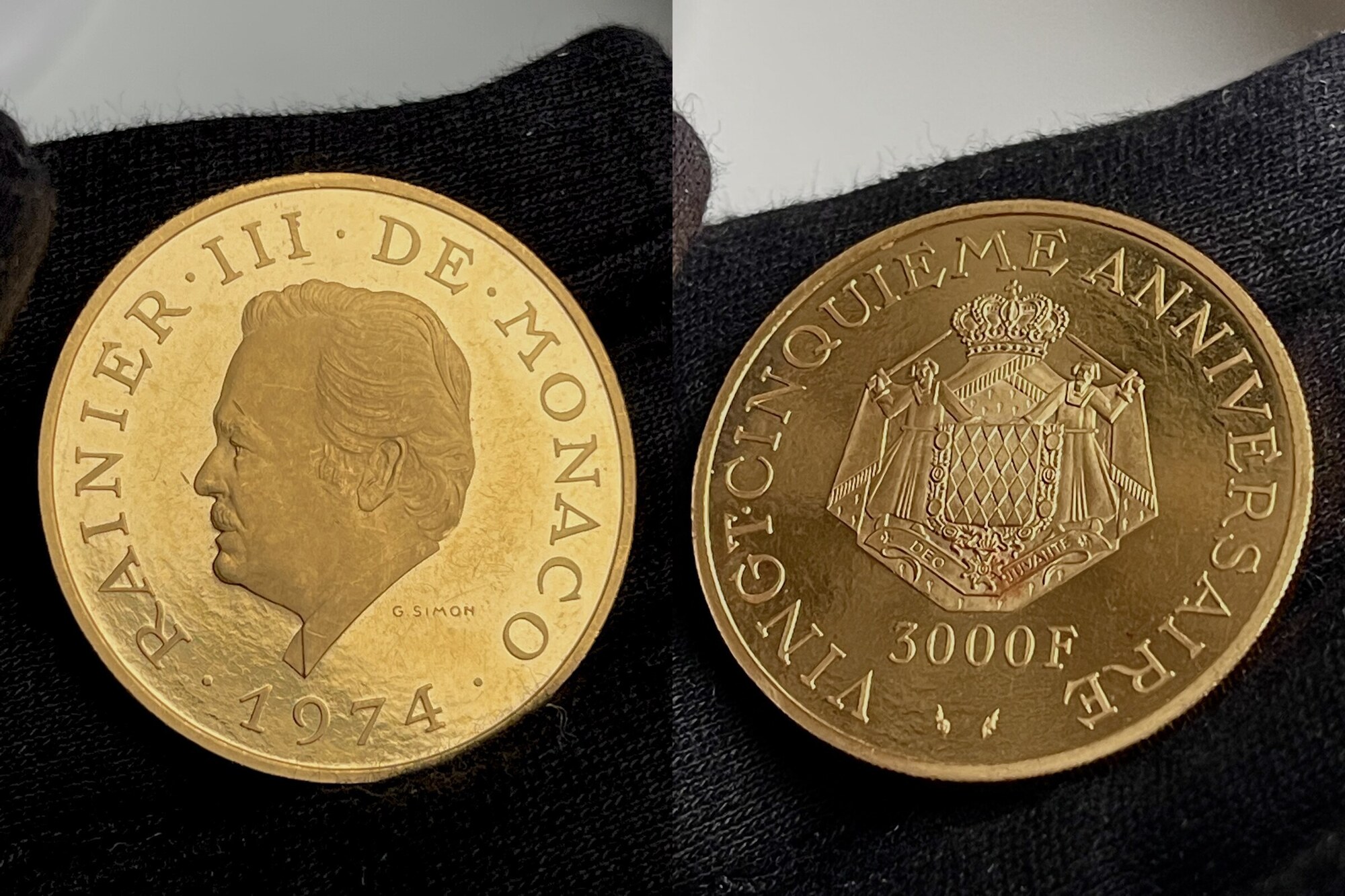 Monaco 3000 Francs 1974 1oz Gold – 25. Jahrestag – Regentschaft von ...