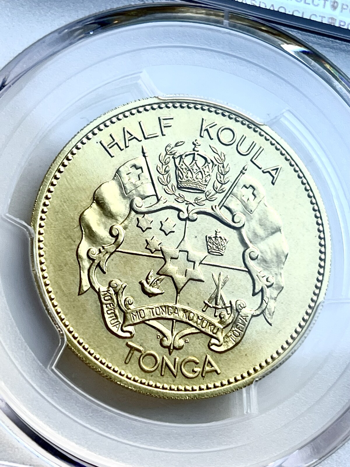 Tonga – Queen Salote Tupou III – 1/2 Koula – 1962 PCGS MS67 | MA-Shops