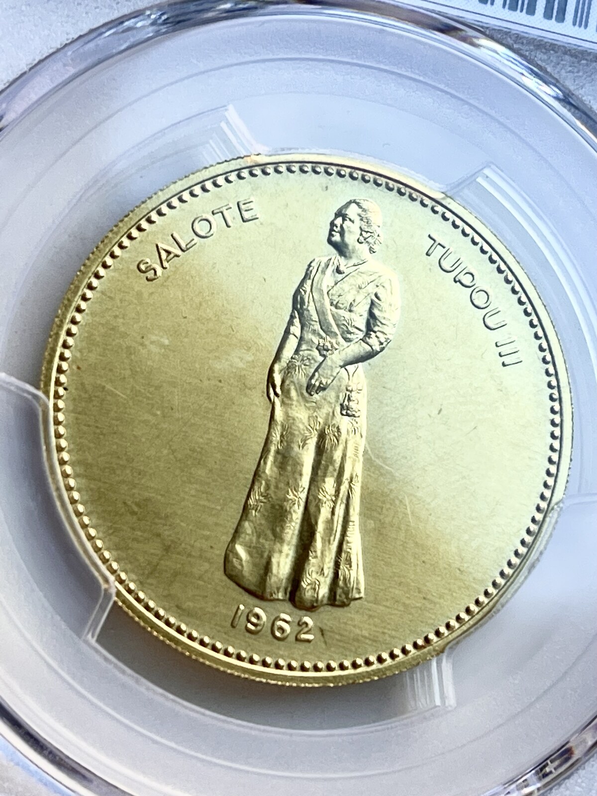 Tonga – Queen Salote Tupou III – 1/2 Koula – 1962 PCGS MS67 | MA-Shops
