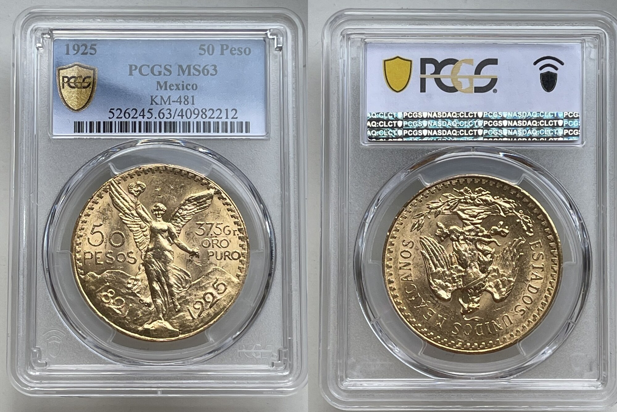 Mexico Centenario 1925 Goldmünze 50 Pesos PCGS MS63 | MA-Shops