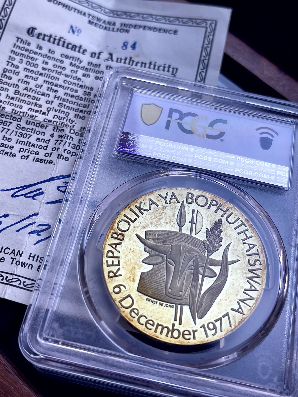 Medal Bophuthatswana – 1977 – The Birth of a Nation – Gold Medaille PCGS SP64 | MA-Shops