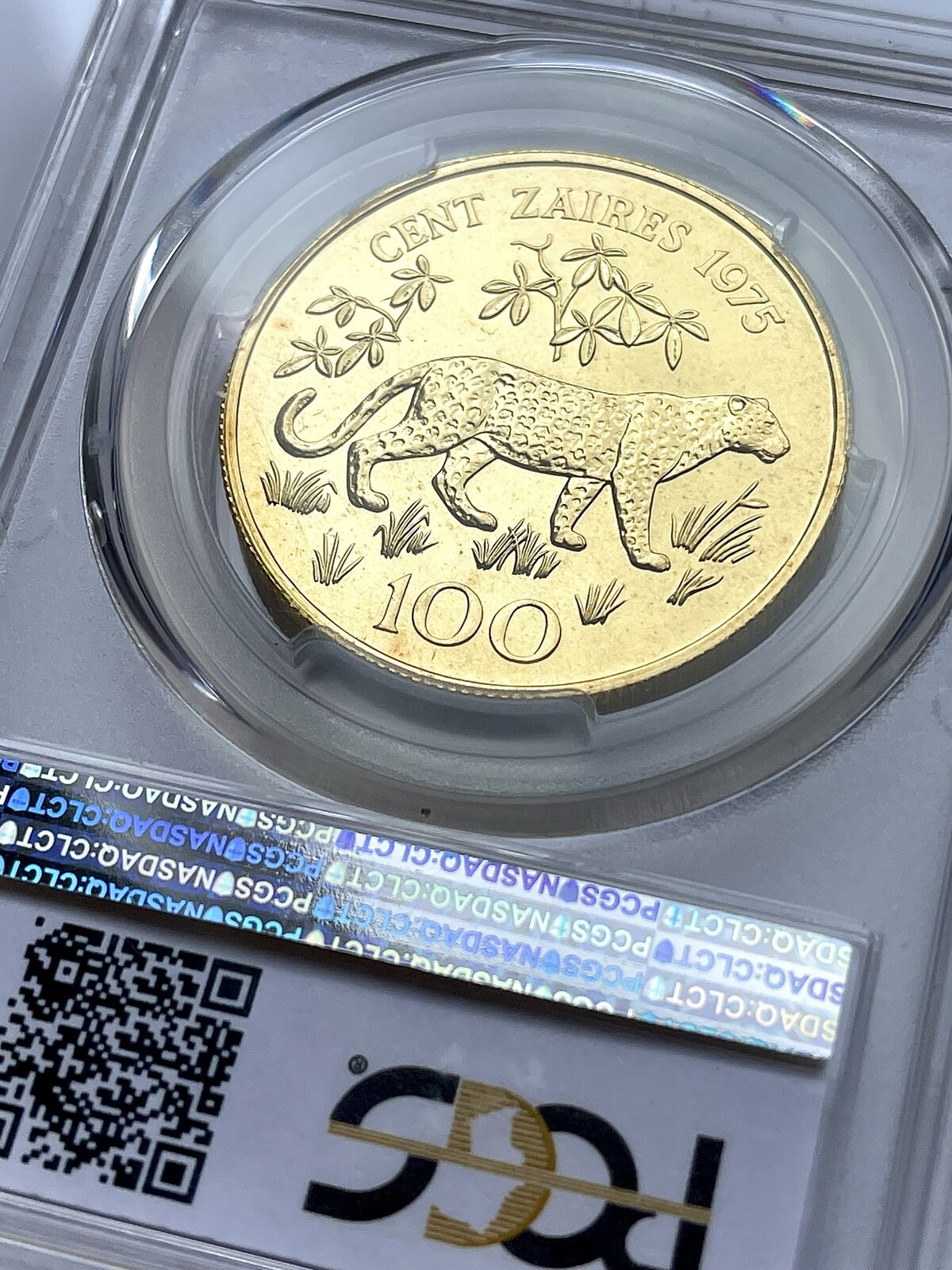 Rep.of Zaire Zaire 1975 100 Zaires WWF Leopard PCGS MS68 | MA-Shops