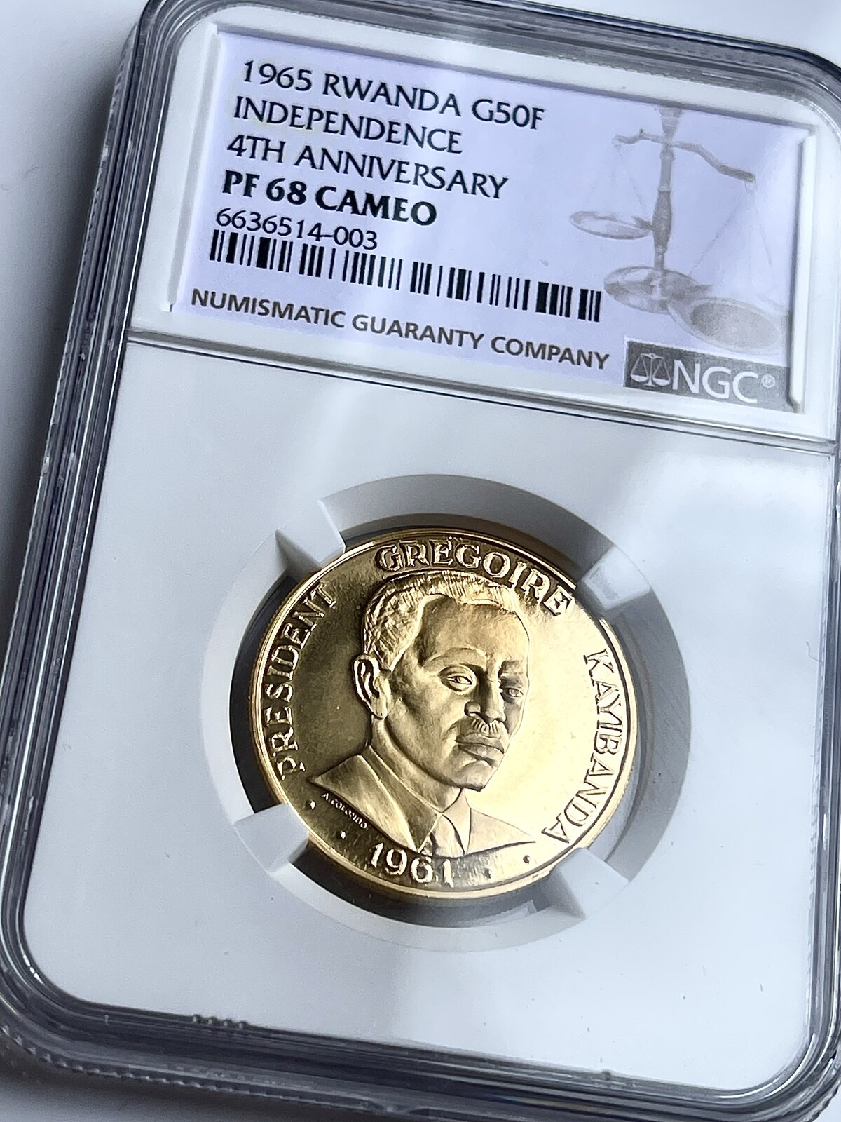 RWANDA G50F Ruanda – 1965 – 50 Francs – Gregoire Kayibanda – 4th ...