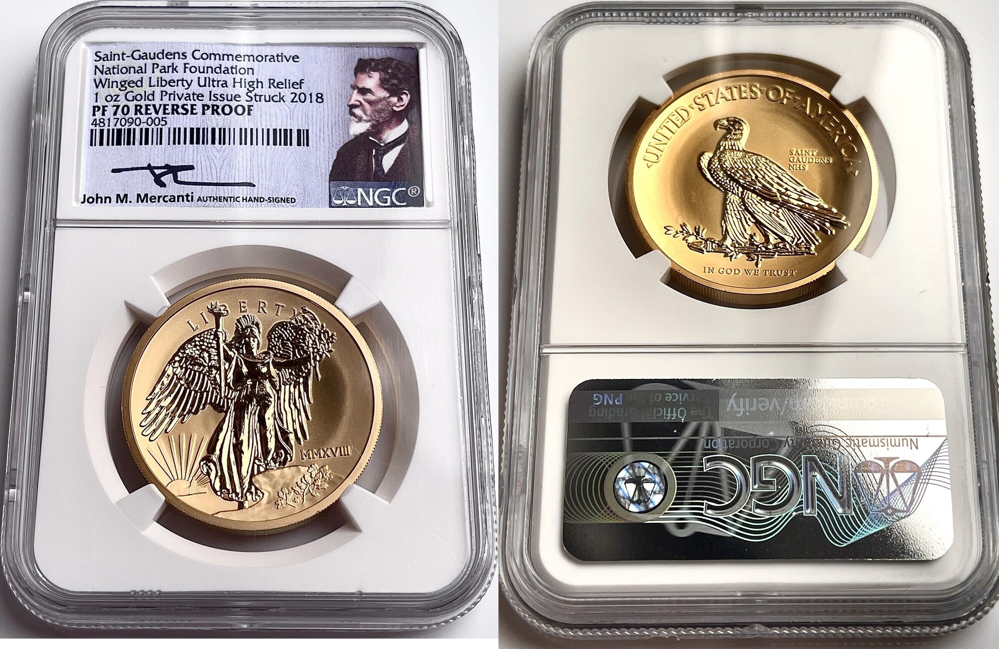 USA 1oz Saint Gaudens Commemorative – 2018 – Winged Liberty – Ultra ...