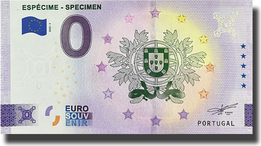 0 Euro Souvenir Banknote Especime - Specimen Portugal PORT 2022-1 ...
