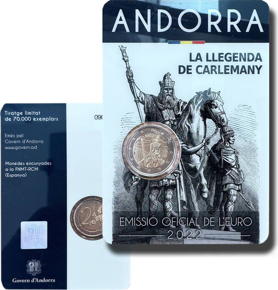 2 Euro 2022 Andorra The Legend Of Charlemagne Coin Card | MA-Shops