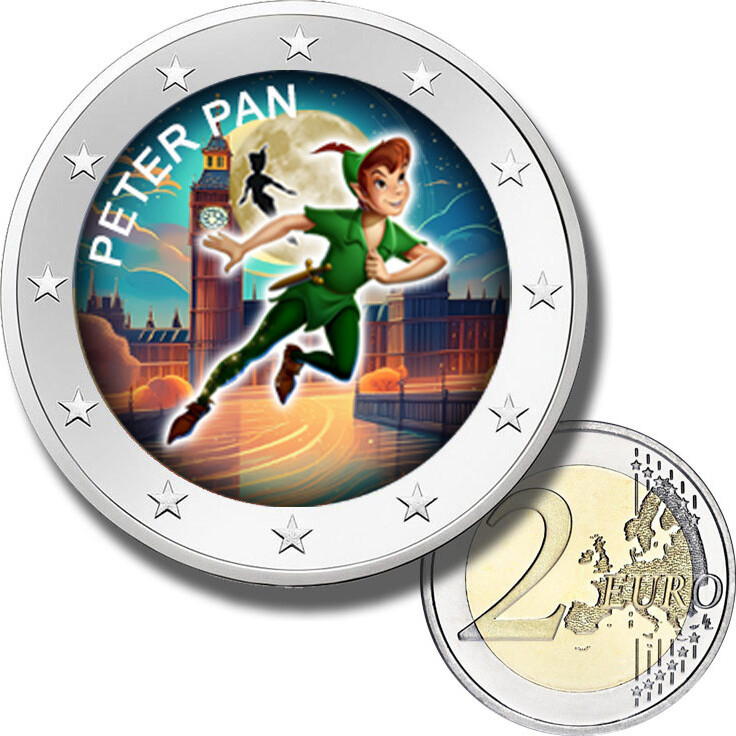 2 Euro Coloured Coin Peter Pan Uncirculated | MA-Shops