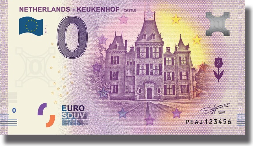 0 Euro Souvenir Banknote Keukenhof Netherlands PEAJ 2019 -2 ...