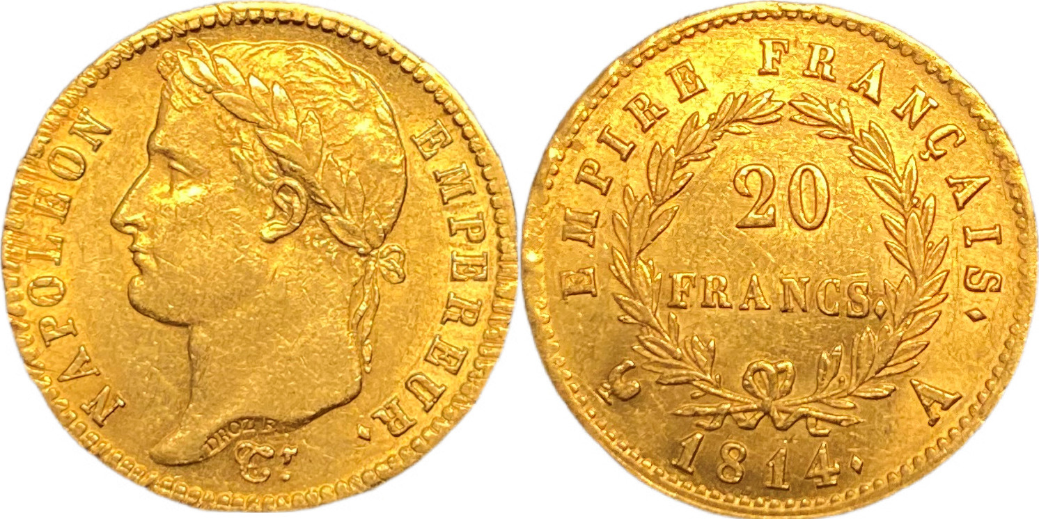 Frankreich 20 Francs 1814 Premier Empire Napoléon Ier (1804-1814) Or Paris | MA-Shops